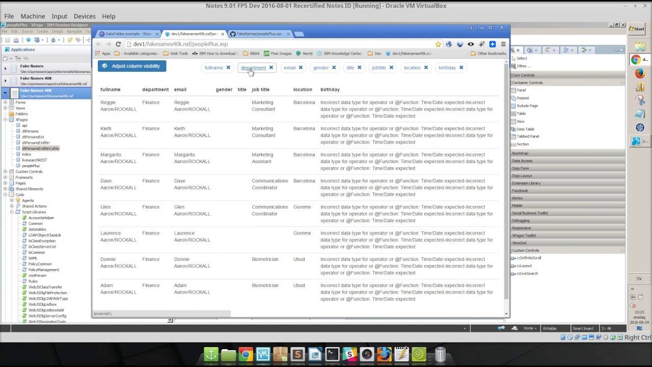 Show / hide columns dynamically