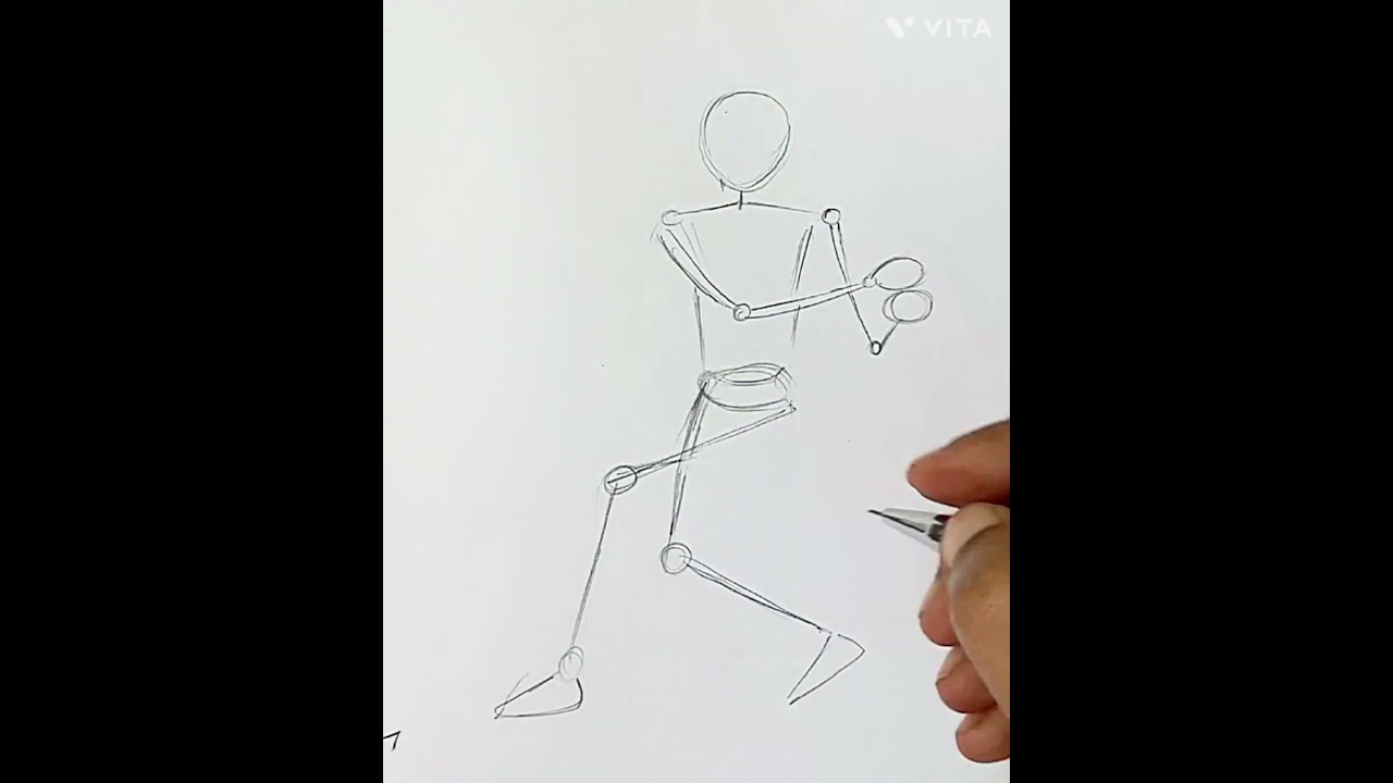 How to draw Human figure || Drawing of a Bats man