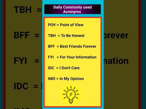 Daily Commonly used Acronyms Abbreviations in text messages #acronyms #abbrevations #text
