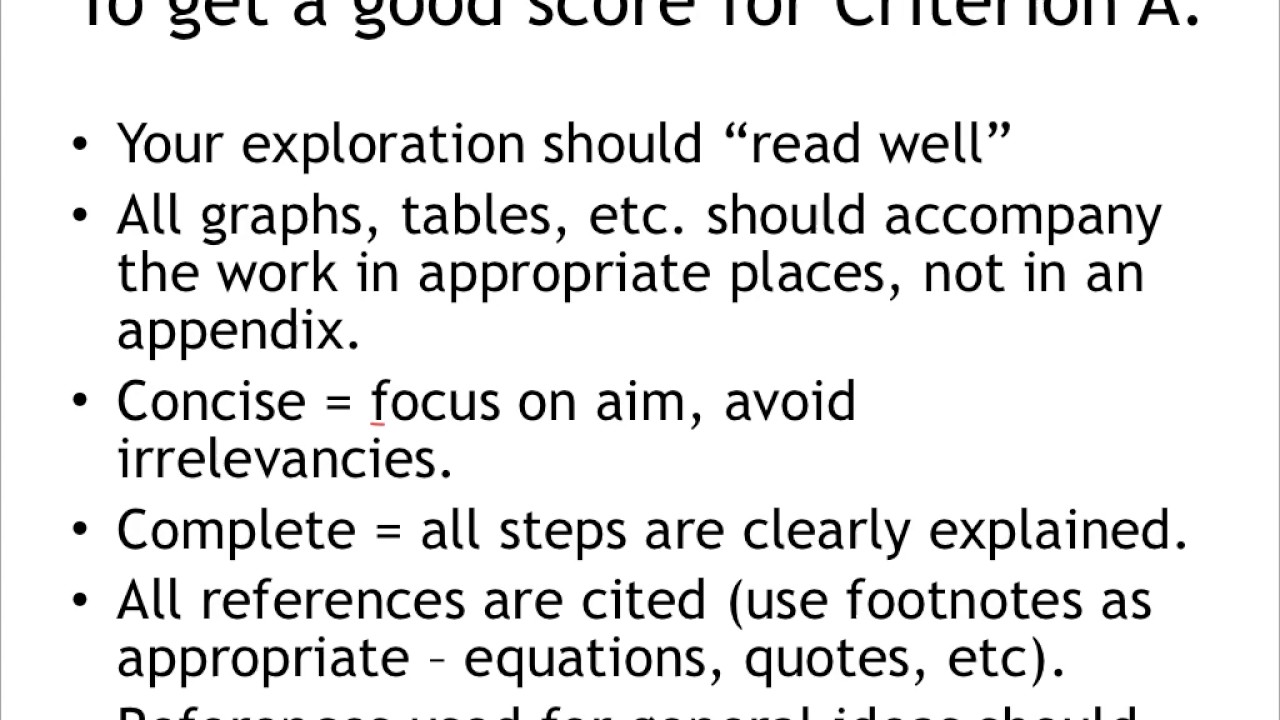 Introduction to the HL Math IA