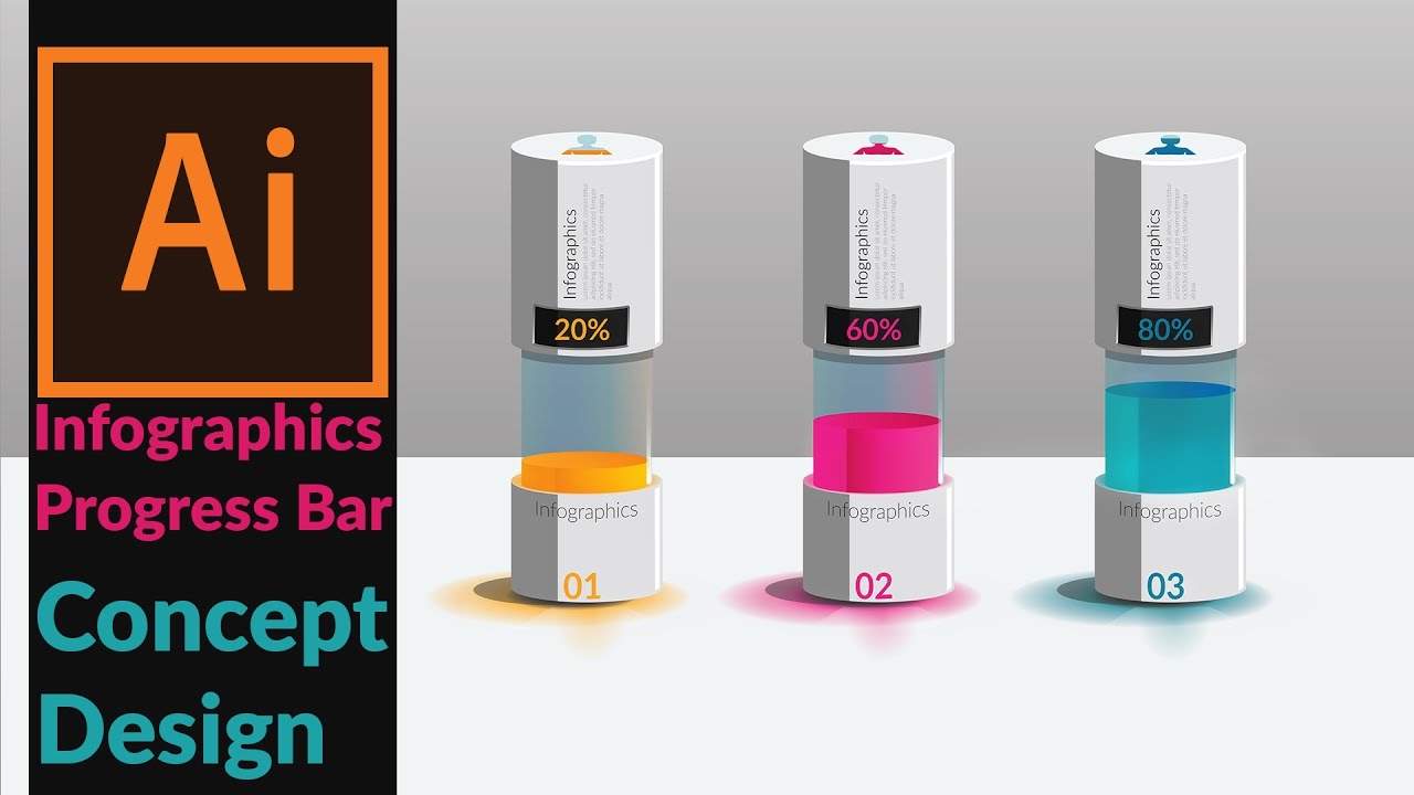 Concept Design - info-graphics Progress bar UI element  in Adobe illustrator