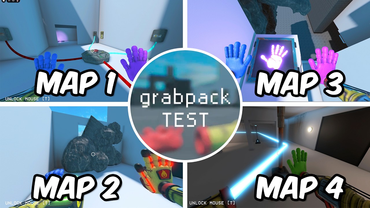 A Grabpack Test - Map 1,2,3,4 Full Gameplay Walkthrough | Roblox Game