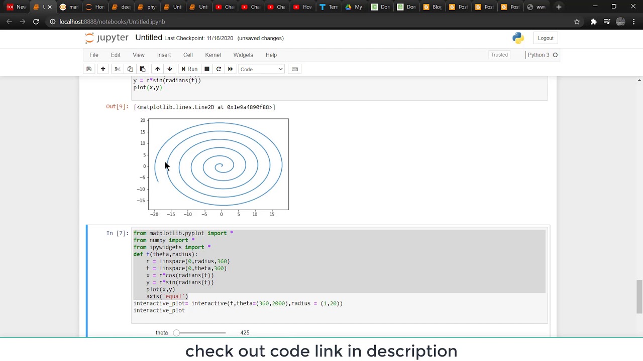 spiral graph ploting in python