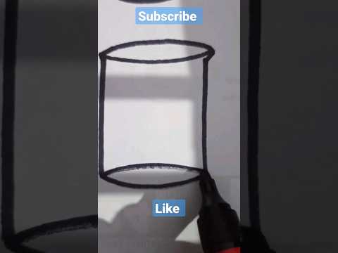 Drawing beaker 3D /lab item #cylinder
