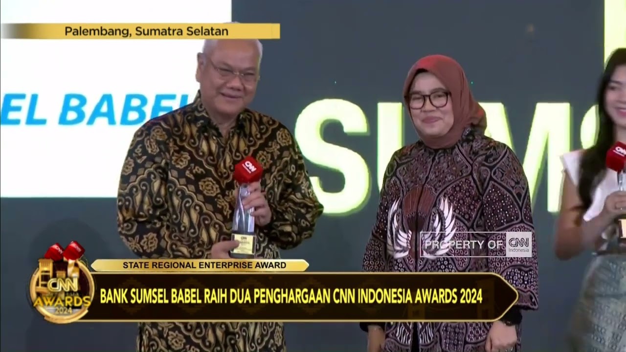 Bank Sumsel Babel Raih Dua Penghargaan CNN Indonesia Awards 2024