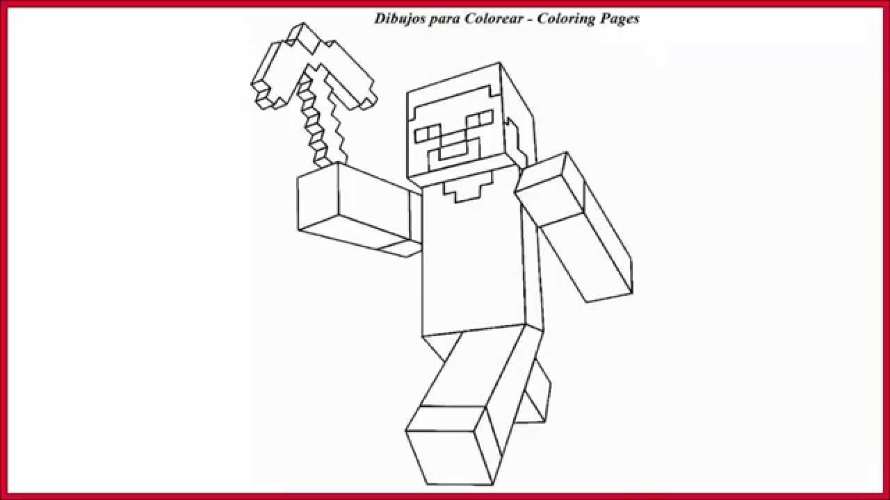 Dibujos para colorear de steve minecraft l Drawings coloring minecraft steve