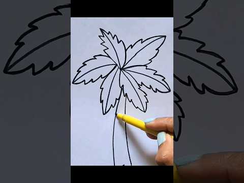 How to draw a Tree | Palm tree Drawing Easy #shorts #ytshorts #youtubeshorts #art