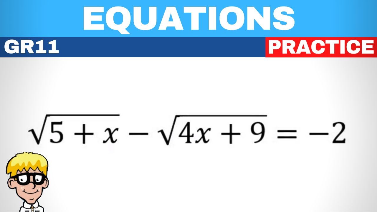 4e) Square root equations gr 11 | Try