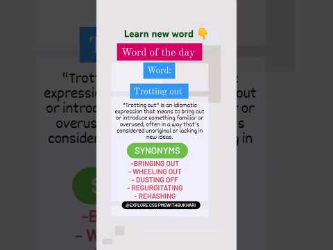 trotting out meaning & synonym |#vocabulary #vocabularywords #wordoftheday #synonyms