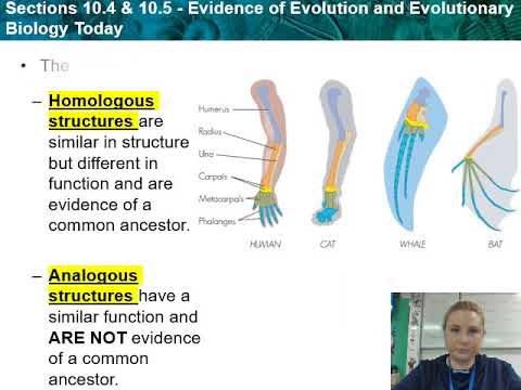 Sections 10.4-10.5 - Evidence of Evolution & Evolutionary Biology Today