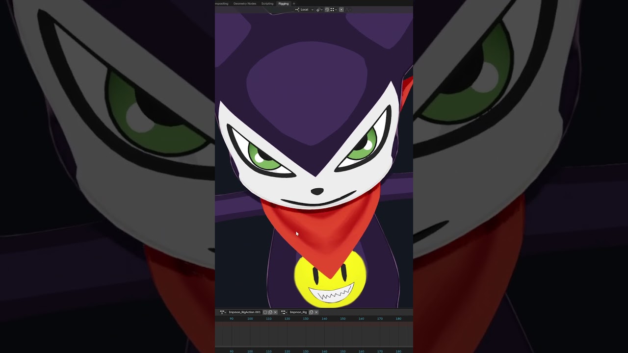 Impmon staring at you 👁 #digimon #3dmodel