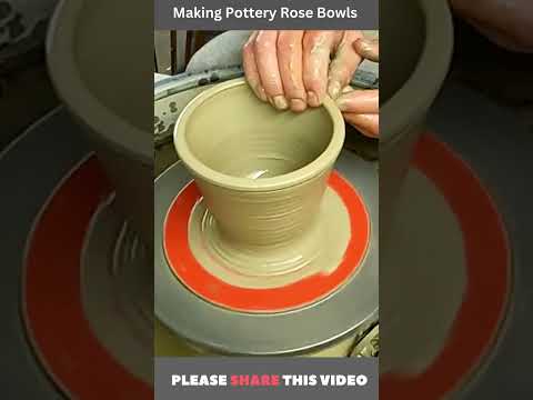 Making Pottery Rose Bowls #shorts #viral #shortsfeed #pottery