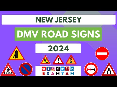 NEW JERSEY DMV ROAD SIGN WRITTEN TEST | LEARN ROAD SIGNS IN 2024 | PASS YOUR DMV WRITTEN EXAM