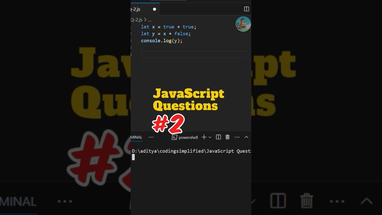 #2 : JavaScript Questions Series. #coding #javascript #webdevelopment #codingsimplifiedspace