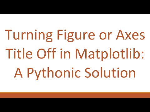 Turning Figure or Axes Title Off in Matplotlib: A Pythonic Solution