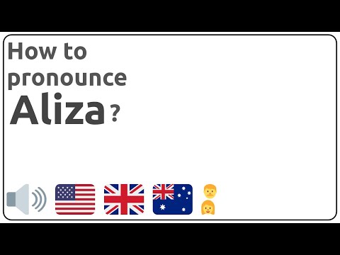 How to pronounce Aliza in english?