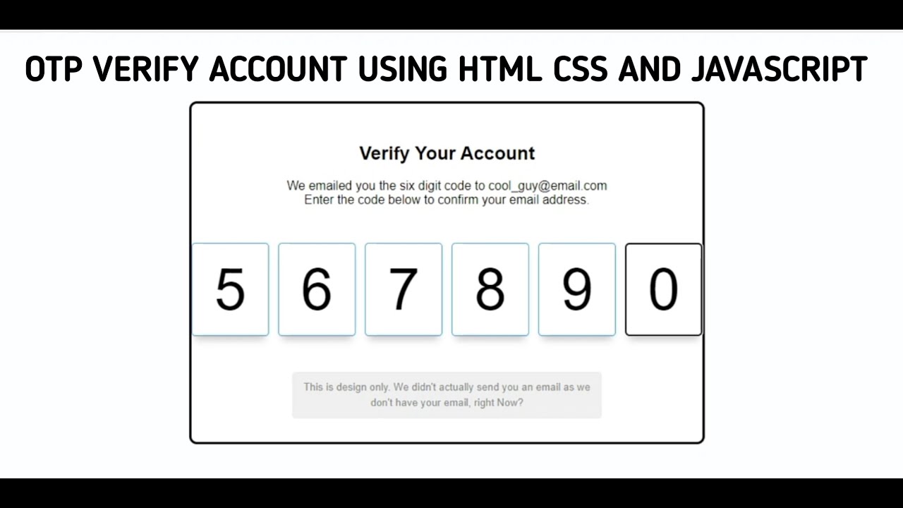 Create OTP Verification for Your Account | HTML, CSS & JavaScript Tutorial