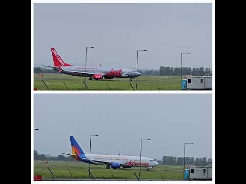 Two Jet2 both liveries Jet2.com 737-8MG G-JZHX & Jet2 Holidays 737-8Q8 G-DRTT #shorts