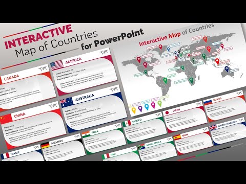 Interactive World Map PowerPoint Template - Clickable Countries with Detailed Slides!