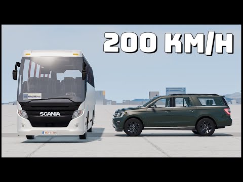 CRASH TEST #22 | 2022 Ford Expedition VS Bus Scania K360 | 200 km/h - BeamNG drive