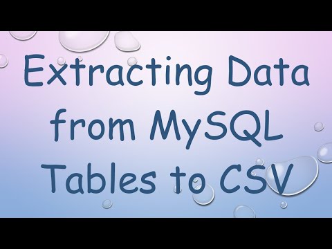 Extracting Data from MySQL Tables to CSV