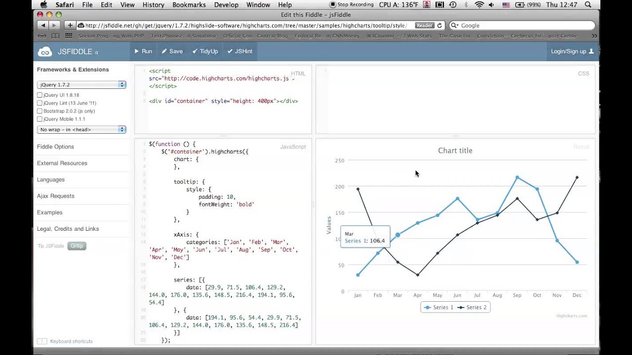 Highcarts Tooltip Not Hiding