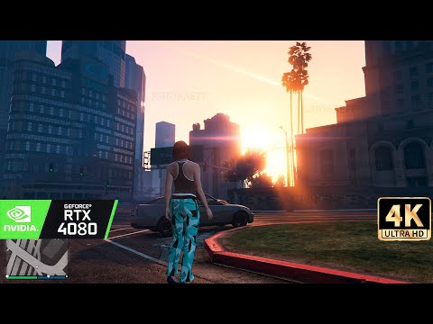 GTA V Enhanced Gameplay MOD RTX 4080! INSANE Graphics Path Tracing Showcase ULTRA REAL 4K!