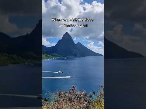 The Pitons in Saint Lucia 🇱🇨 #solotravel #stlucia #caribbean