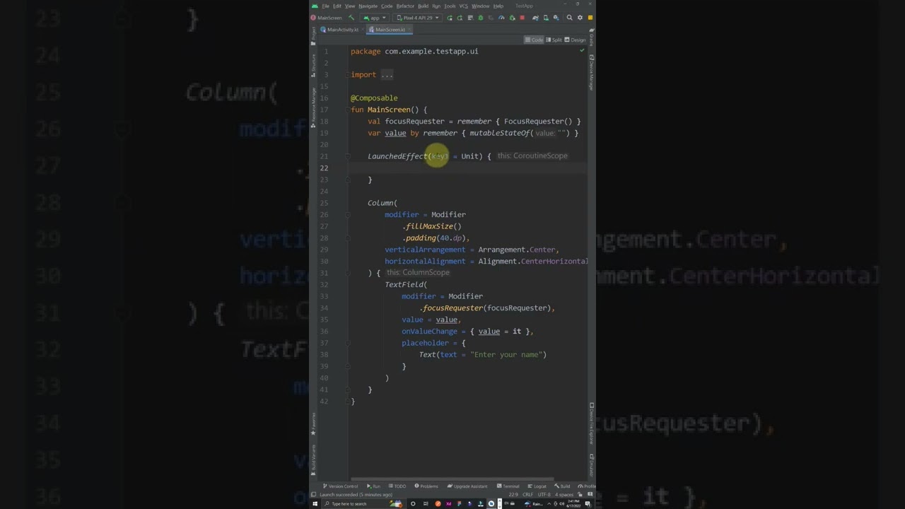 Request Focus on a TextField using Jetpack Compose 🫒