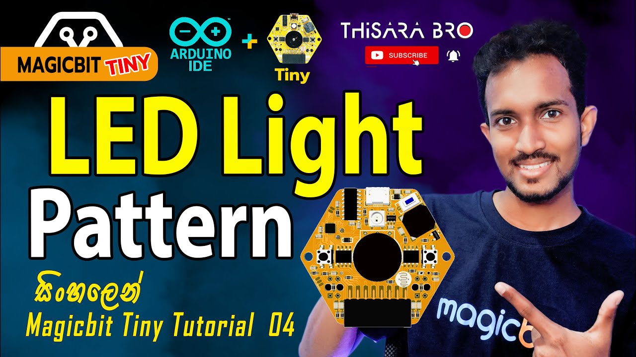 Magicbit tiny LED Pattern Sinhala|LED Light Pattern Programming|Magicbit tiny Tutorial for Beginners
