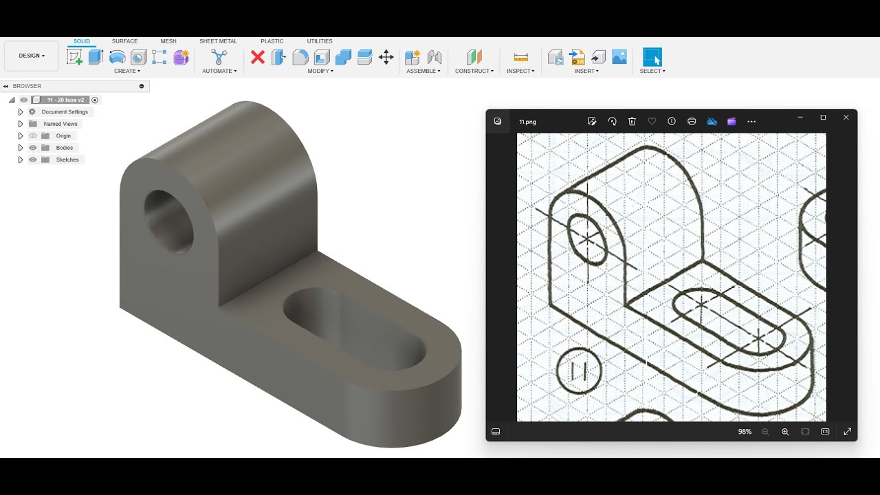 Autodesk Fusion Tutorial - 3D Modeling - 20 Isos Project - Solid Model #11