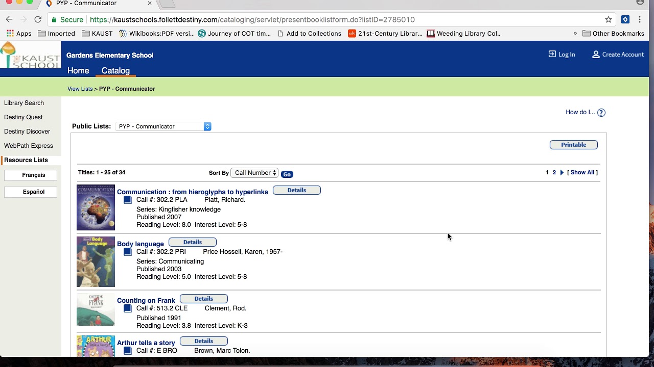 Library Catalog   Resources Lists
