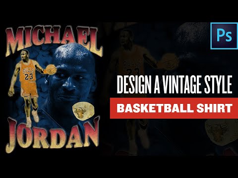 How To Design VINTAGE SPORTS T-Shirts (Full PHOTOSHOP Tutorial) 90s Bootleg Bulls Vibe