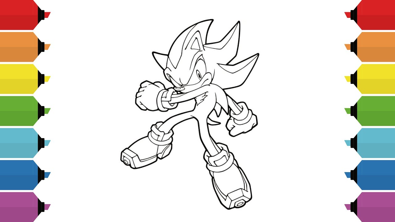 Sonic Shadow the Hedgehog Coloring Page for Kids