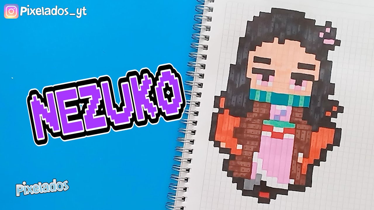 HOW TO DRAW NEZUKO PIXEL ART - PIXELATED