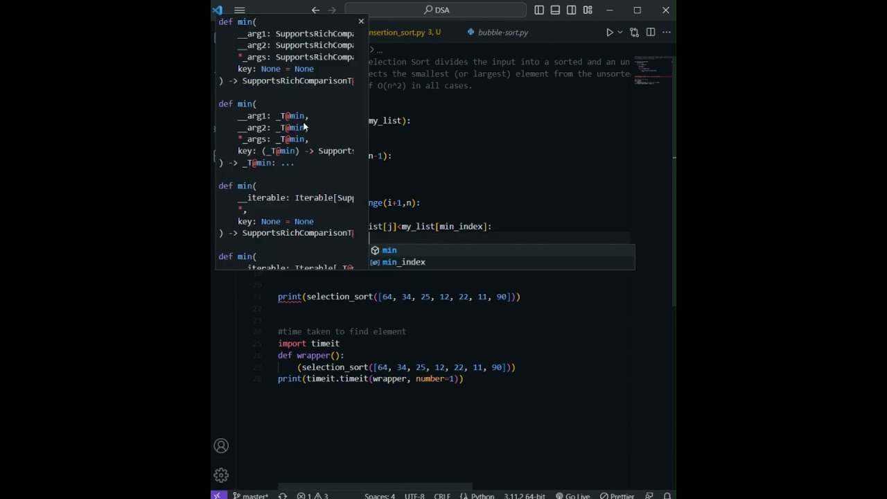 Selection Sort with Python