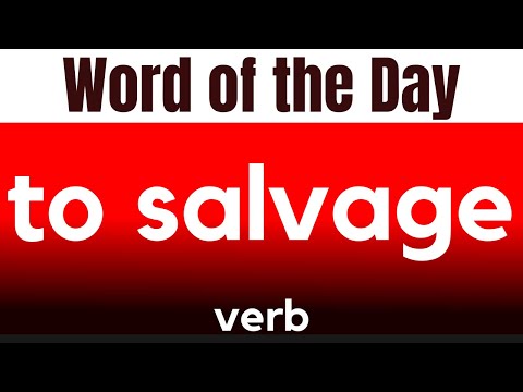 Word of the Day - TO SALVAGE. What does TO SALVAGE mean?