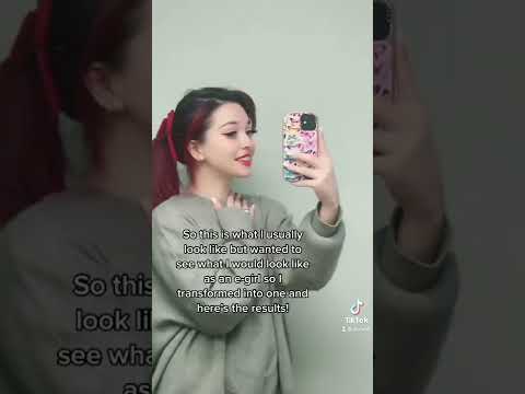 I transformed into an E-GIRL?! #shorts