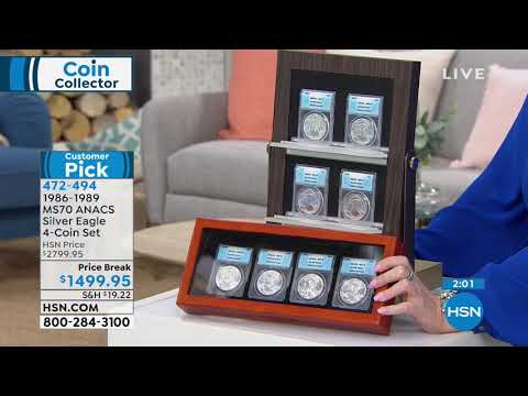 19861989 MS70 ANACS Silver Eagle 4Coin Set