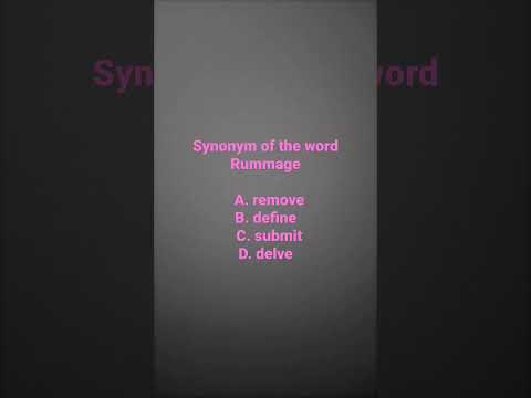 Synonym of the word- rummage Prepare for NDA, SSC Bank exams