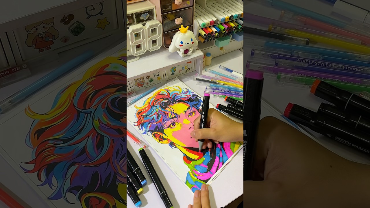 4 cách sử dụng marker gốc cồn hay ho #vanphongpham #anime #painting #art #drawing #study