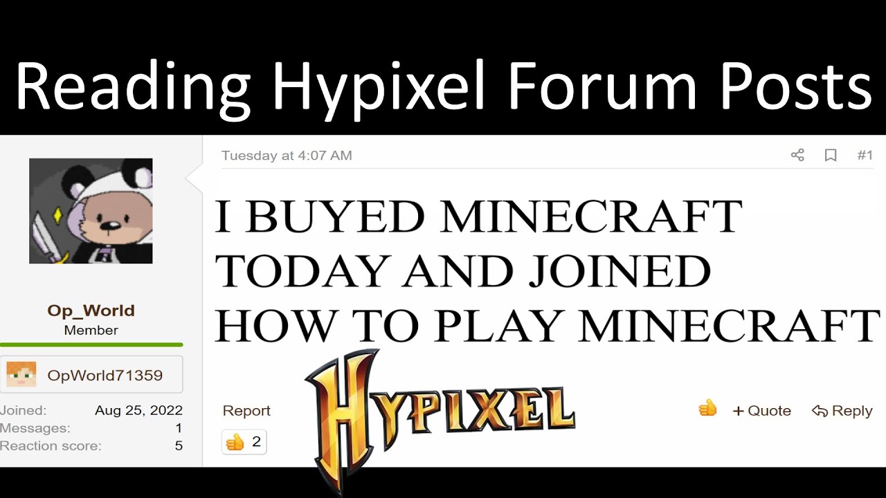 Reading Hypixel Forum Posts