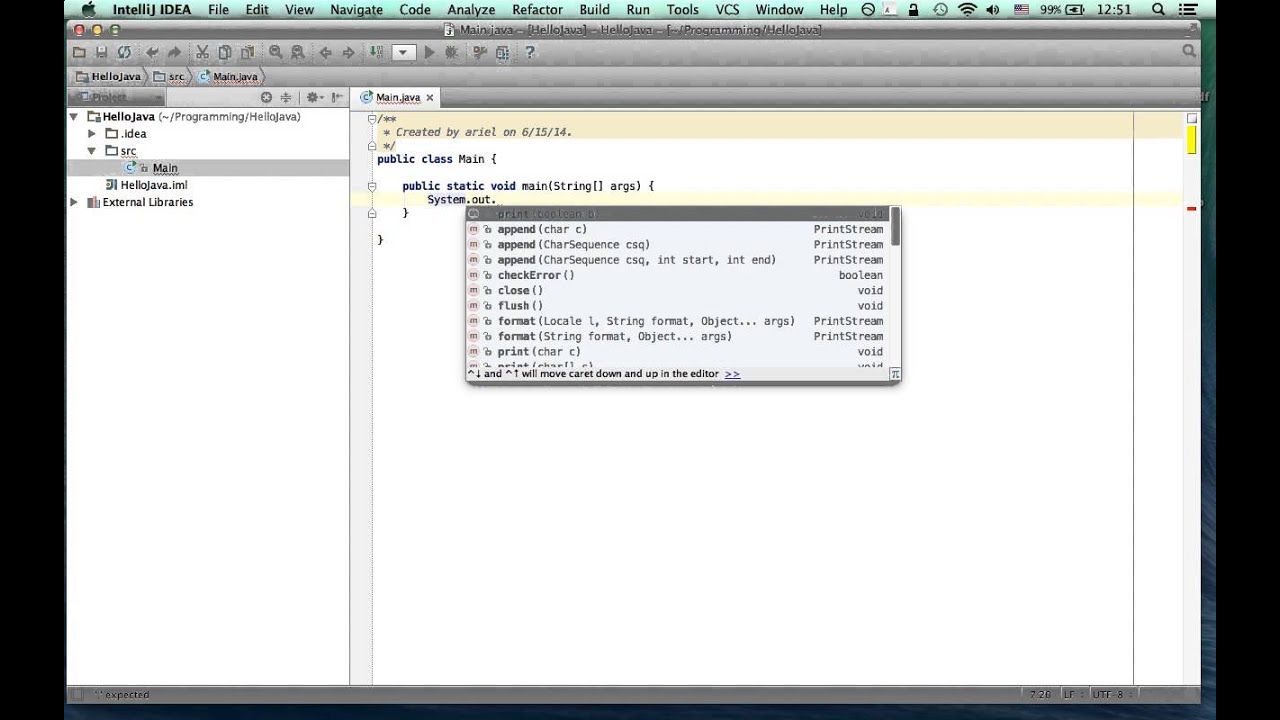 Hello World Tutorial with IntelliJ IDEA