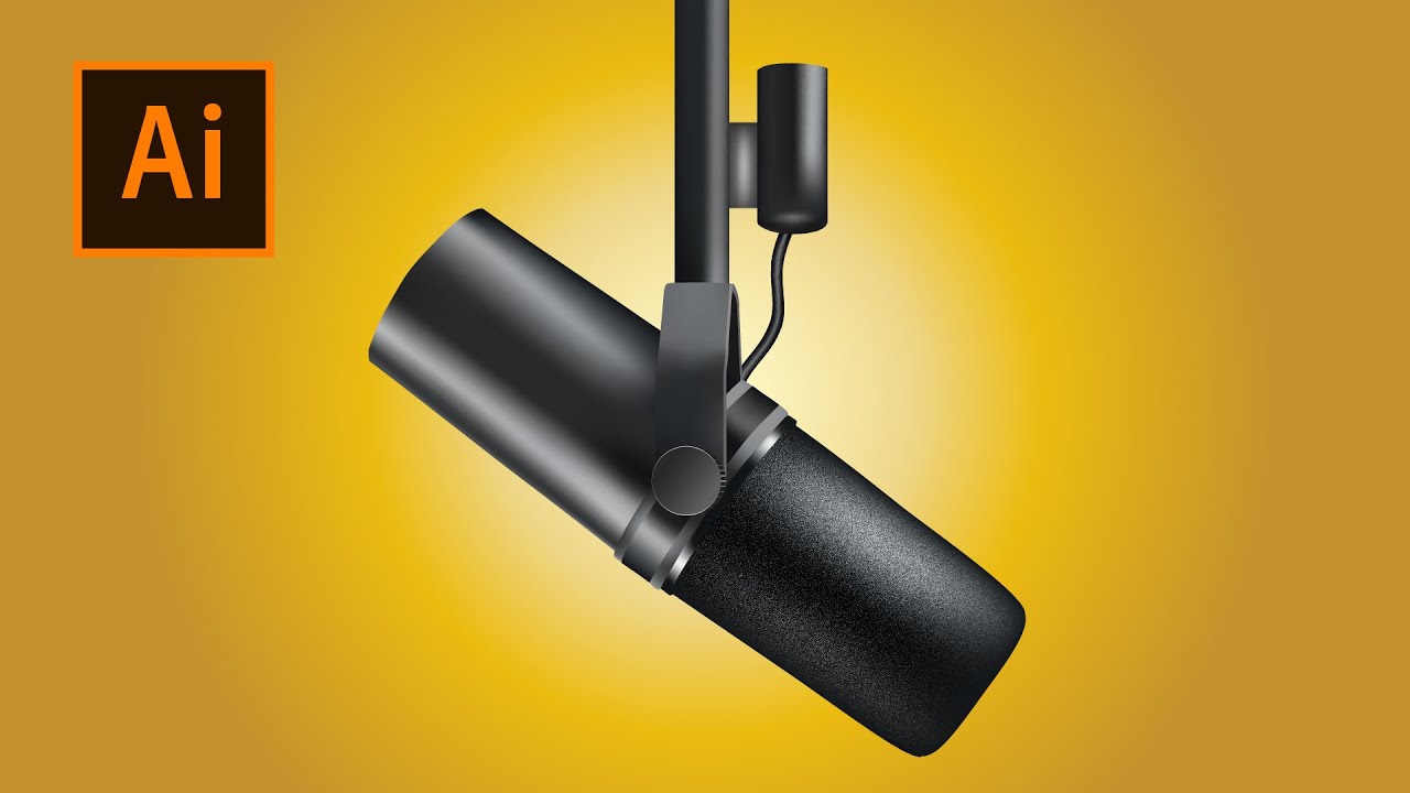 Microphone vector illustration timelapse