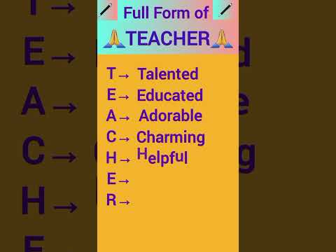 Full Form of TEACHER #shorts #yshorts #mathsyan4u