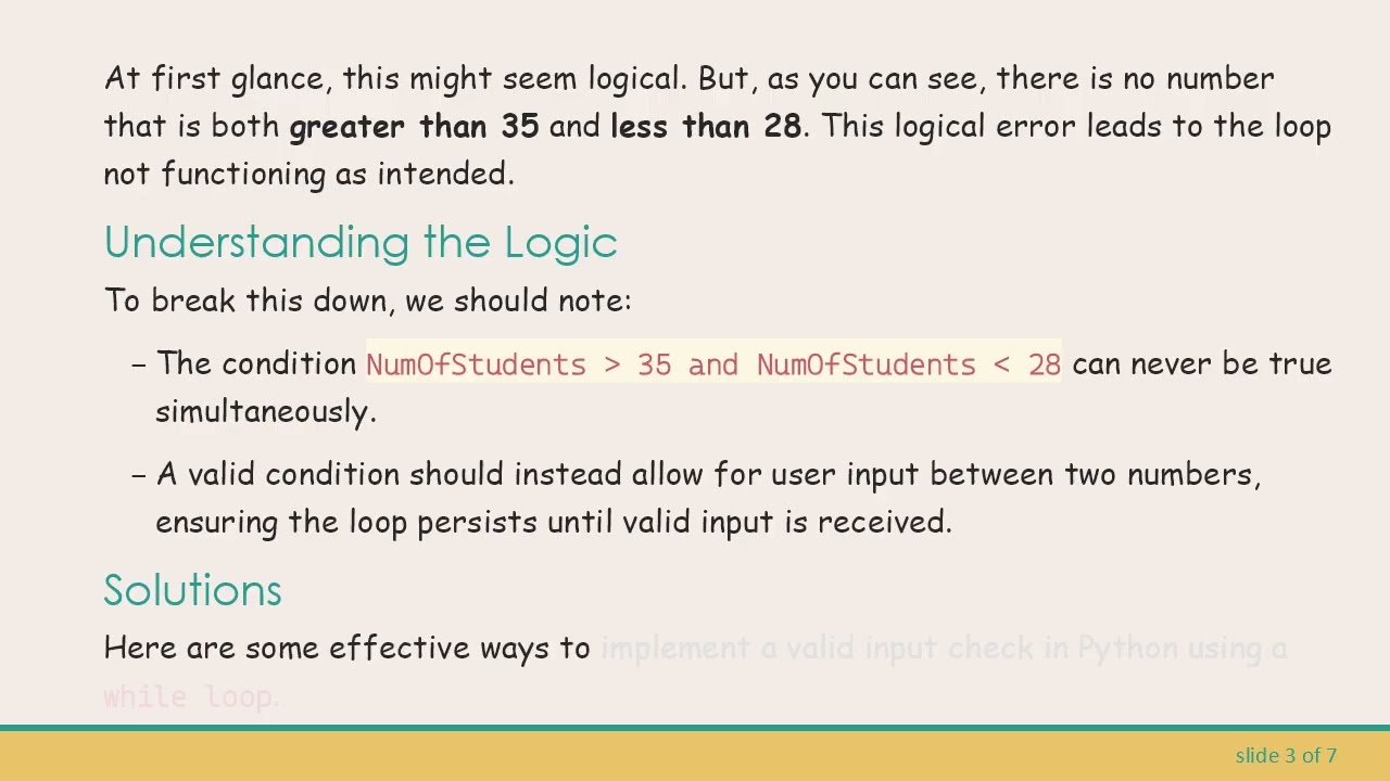 How to Use a While Loop in Python to Validate User Input Between Two Values
