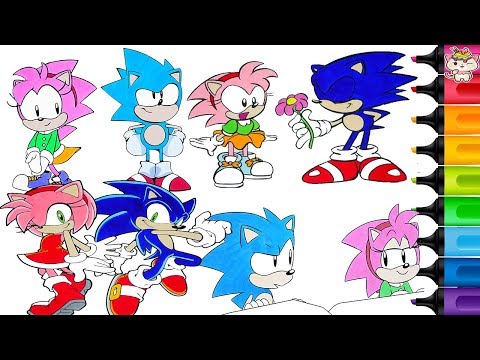 Sonic the Hedgehog Coloring Book Pages Compilation Sonamy Rainbow ...