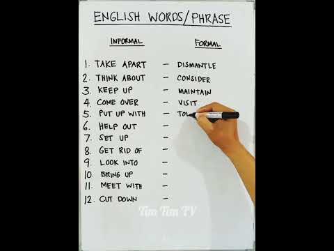 ENGLISH WORDS/PHRASE: INFORMAL to FORMAL #speakenglish #englishvocabulary #englishlanguage