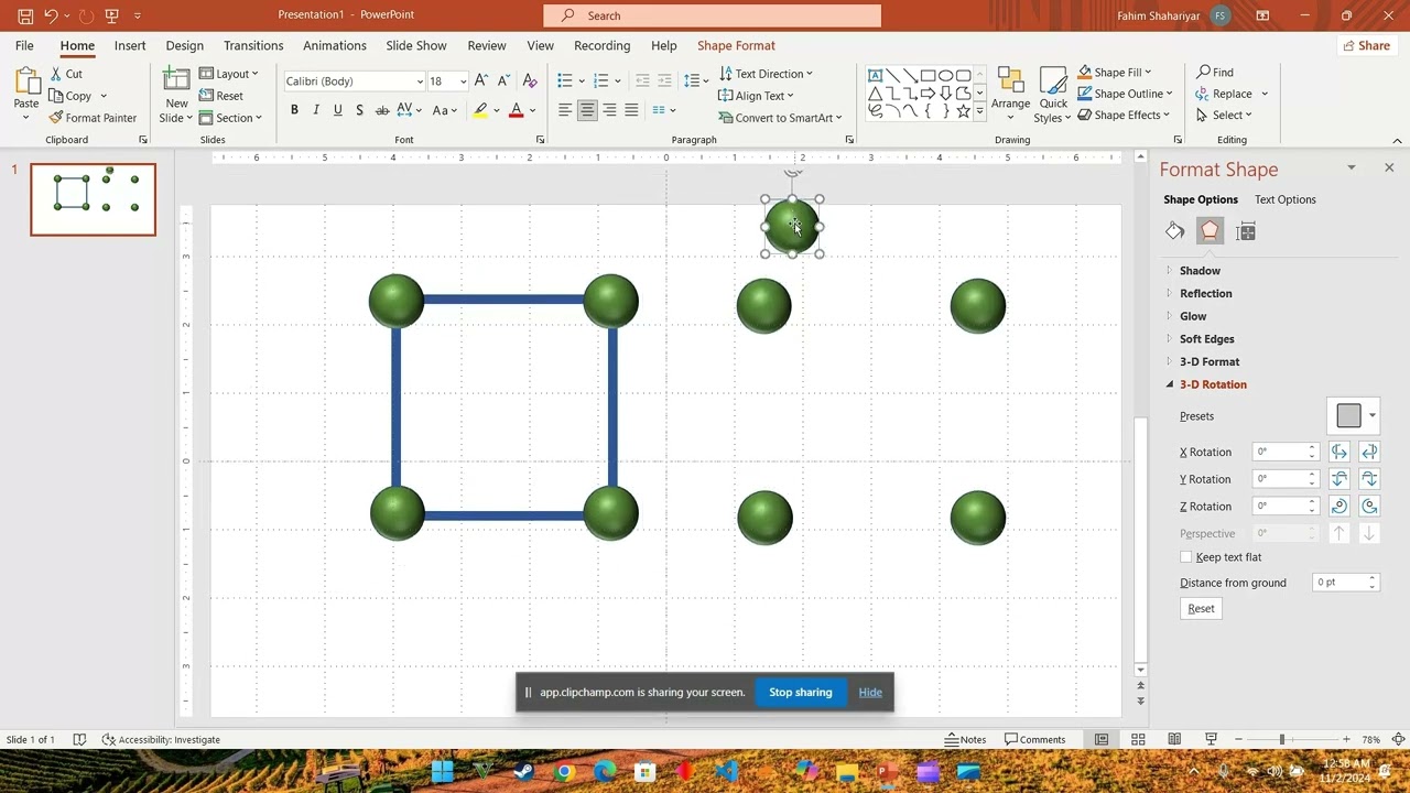 3D Crystal structure in PowerPoint within 2 minutes 😉!!