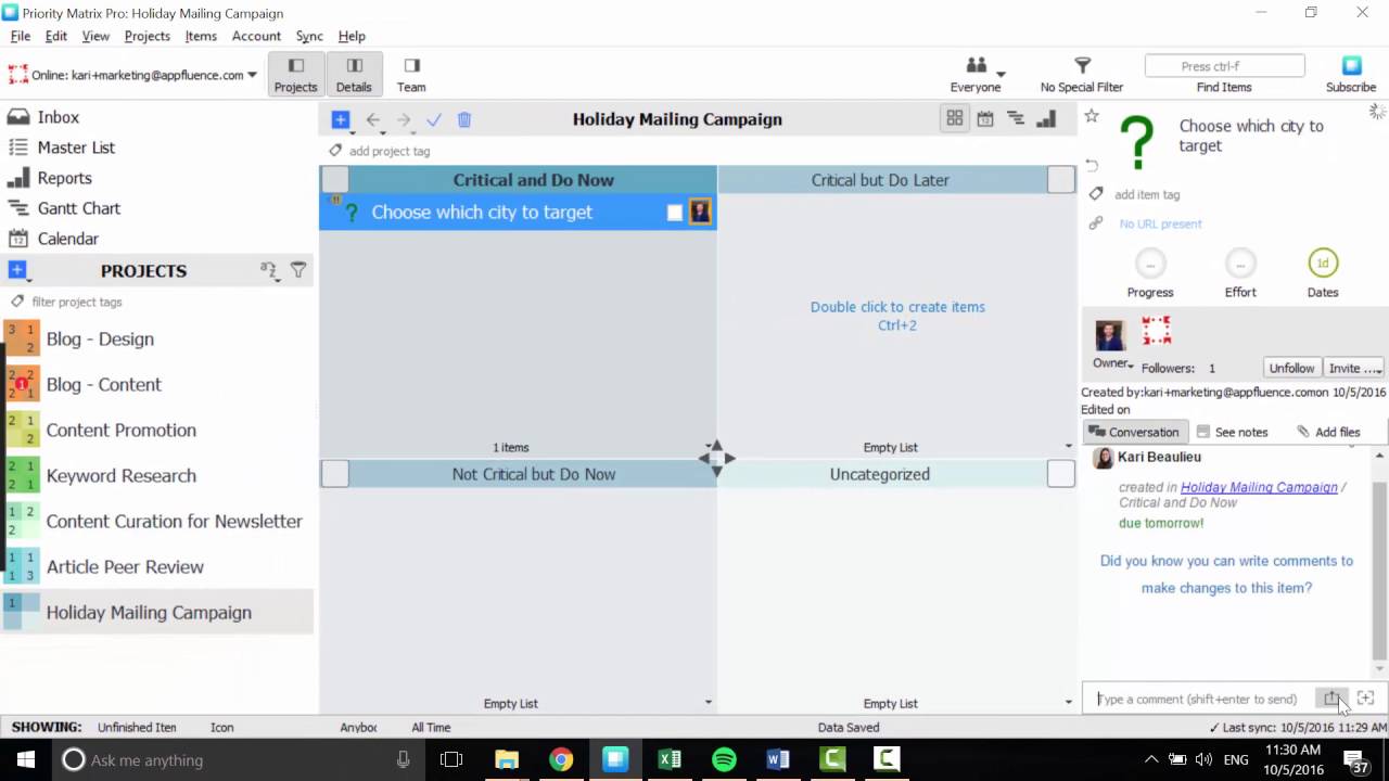 Quick & Easy Project Planning in Priority Matrix